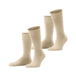 Socken Esprit "Basic Easy", Herren, Gr. 43-46, beige (cream), Baumwollmischung, unifarben, normal, Socken Socken, breiter Komfortbund, Doppelpack atmungsaktiv