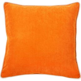 Dekokissen done. "Joy", orange (orange, unifarben), B:45cm L:45cm, Polyester, Dekokissen_Sitzkissen_Kissenh&uuml;llen, Dekokissen, unifarben, Rei&szlig;verschluss, Kissenh&uuml;le ohne F&uuml;llung, 1 St&uuml;ck