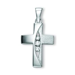 Kettenanh&auml;nger ONE ELEMENT "Zirkonia Kreuz Anh&auml;nger aus 925 Silber", silber, Schmuckanh&auml;nger, Damen, Silber 925 (Sterlingsilber), Kettenanh&auml;nger