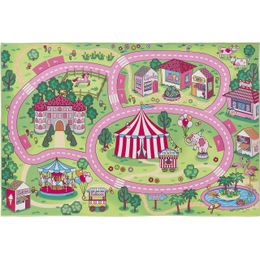 Kinderteppich ANDIAMO "Street", pink, B:100cm H:5mm L:150cm, Obermaterial: 100% Polyester, Teppiche, Kinderteppich, Stra&szlig;en-Spiel-Teppich, weiche Spielunterlage, rutschhemmend