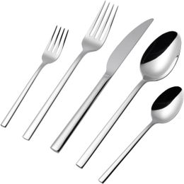 Besteck-Set Hanseatic "SMART, wahlweise in gl&auml;nzender oder matter Optik", silberfarben, 30 Stk., Edelstahl 18/10, Essbesteck-Sets, Besteck-Set, leichtes und minimalistisches Design