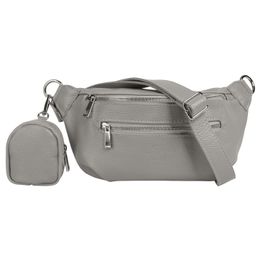 G&uuml;rteltasche Samantha Look, Damen, Gr. B/H/T: 27cm x 16cm x 5cm onesize, grau, Leder, leicht gl&auml;nzend, unifarben, Taschen G&uuml;rteltasche, echt Leder, Made in Italy