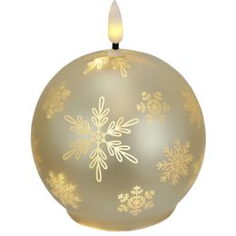 LED-Kerze I.GE.A. "Kugel-Kerze A", gold, B:10cm H:12cm, Glas, Kerzen, LED-Kerze, aus Glas batteriebetrieben mit Timer Adventskranz Adventskerzen