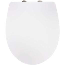 WC-Sitz ADOB "Wei&szlig;", wei&szlig;, B:38,5cm H:4,2cm L:45cm, Duroplast, Edelstahl, WC-Sitze, WC-Sitz, Absenkautomatik, zur Reinigung auf Knopfdruck abnehmbar