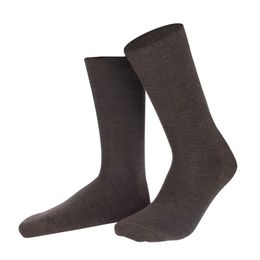 Socken Kunert "Socke Wool Care", Herren, Gr. 43-46, braun (braun, meliert 8210), Obermaterial: 98% Schurwolle WV. 2% Elasthan EL., Socken Socken
