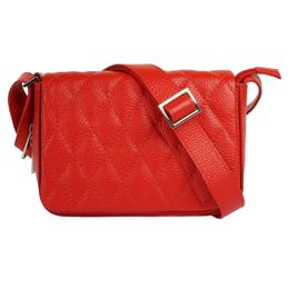 Henkeltasche CLUTY, Damen, Gr. B/H/T: 20cm x 13cm x 5cm onesize, rot, Leder, Taschen Henkeltasche, echt Leder, Made in Italy