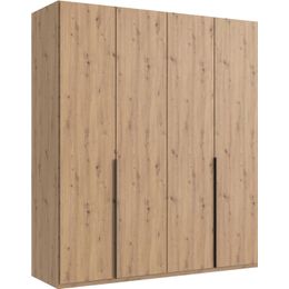 Kleiderschrank wimex "Mugano,in 5 Breiten,2 H&ouml;hen,2 Tiefen, viele Farben, Made in Germany", schwarz (artisan, eiche nachbildung, griffe schwarz), B:180cm H:208cm T:58cm, Holzwerkstoff, Schr&auml;nke, Kleiderschrank, mit langen Griffen aus Metall, mit oder ohne Spiegel