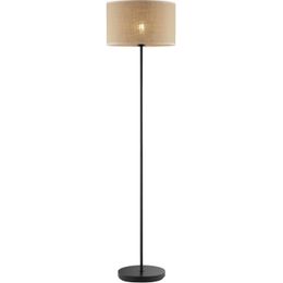 OTTO HOME Stehlampe "Mikka", beige (natur schwarz), 1, &Oslash; 40cm H: 160cm, 1 Stk., Leuchten, mit Leinenstoffschirm, H&ouml;he 160 cm, &Oslash; 40 cm, Stehlampe