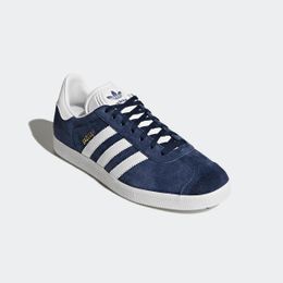Sneaker adidas originals "GAZELLE", Herren, Gr. 42,5, blau (collegiate navy, wei&szlig;, gold metallic), Leder, Synthetik, Schuhe Sneaker