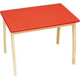 Kindertisch Roba "mit farbig lackierter Tischplatte, rot", rot, Tische, Kinder, B/H/T: 76cm x 56cm x 52cm, Kindertisch, B:76cm H:56cm T:52cm