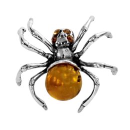 Kettenanh&auml;nger OSTSEE-SCHMUCK "- Gleiter-Spinne - Silber 925/000 - Bernstein&Schmuckstein" Gr. 23, silber (silber 925, silberfarben, wei&szlig;), Schmuckanh&auml;nger, Damen, Silber 925 (Sterlingsilber), Kettenanh&auml;nger
