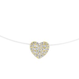 Collier Smart Jewel "Collier Anh&auml;nger Herz, Silber 925", gold, Halsketten, Damen, Silber 925 (Sterlingsilber), Collier