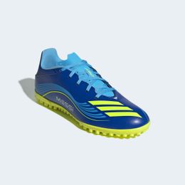 Fu&szlig;ballschuh adidas Performance "F50 MESSI CLUB KUNSTRASEN", Gr. 44,5, royal blau, solar gelb, semi blau burst, Synthetik, Schuhe Fu&szlig;ballschuh, geeignet f&uuml;r harte Untergr&uuml;nde Asche und Kunstrasen