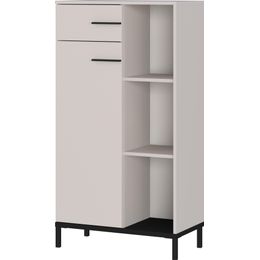 Aktenschrank Germania "GW-Rovigo mit offenem Regal & Schublade", braun (kaschmir), B:64cm H:120cm T:34cm, Holzwerkstoff, Metall, Schr&auml;nke, Aktenschrank, spiegelverkehrt montierbar, H&ouml;he 120 cm, Made in Germany