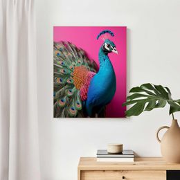 Wandbild Reinders "Pink Peacock", rosa (farbe bild(er): rosa), B:50cm H:40cm T:3cm, MDF, Bilder, Wandbild