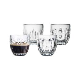 Espressoglas LA ROCH&Egrave;RE FRANCE "Espressogl&auml;ser Facetten 100 ml 4er Set transparent", bunt (transparent), 4 tlg., Glas, Trinkgef&auml;&szlig;e, Espressoglas