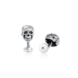 Manschettenkn&ouml;pfe Kuzzoi "Manschettenknopf Totenkopf Oxidiert 925er Silber" Gr. 20, silber, Manschettenkn&ouml;pfe, Herren, Blacklist, Silber 925 (Sterlingsilber), Manschettenkn&ouml;pfe, B:10mm