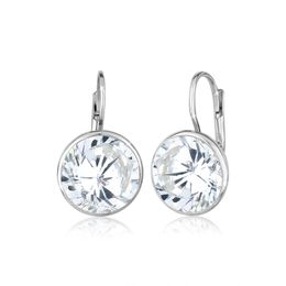 Paar Ohrh&auml;nger Elli "Ohrringe Ohrh&auml;nger Zirkonia Rund Glamour 925 Sterling Silber", wei&szlig;, Ohrringe, Damen, mit Stein, Silber 925 (Sterlingsilber), Paar Ohrh&auml;nger