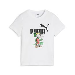 T-Shirt Puma "SUPER GRAPHIC TEE PS", Jungen, Gr. 110, wei&szlig; (Puma wei&szlig;), Jersey, Obermaterial: 100% Baumwolle, bedruckt, regular fit normal, Rundhals, Shirts T-Shirt, Regular Fit, Kurzarm, Rundhalsausschnitt, mit Print-Applikation