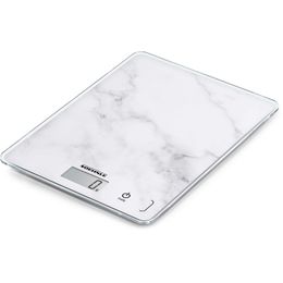 K&uuml;chenwaage Soehnle "Page Compact 300 Marble", wei&szlig;, B:19,2cm H:2,5cm L:23,4cm, Glas, K&uuml;chenwaagen, K&uuml;chenwaage, Tragkraft 5 kg, 1 g genaue Teilung