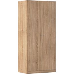 Kleiderschrank Rauch "Schrank Garderobe Garderobenschrank Putzschrank W&auml;scheschrank BERGHEIM", braun (eiche sonoma), B:91cm H:197cm T:54cm, Holzwerkstoff, Schr&auml;nke, Kleiderschrank, viel Stauraum, abschlie&szlig;bar mit insgesamt 4 Schl&uuml;sseln MADE IN GERMANY