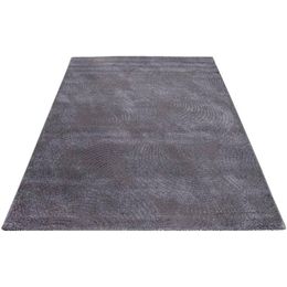 Teppich Carpet City "Frise&eacute;-Teppich FANCY 647", grau, B:80cm H:12mm L:300cm, Polypropylen (PP), Teppiche, Teppich, L&auml;ufer, Kurzflor,3D-Optik,Kreisf&ouml;rmiges Muster, Wohnzimmer