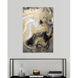 Acrylglasbild queence "Abstrakte Kunst", gold (farbe bild(er): goldfarben marmoriert), B:50cm H:75cm T:2,4cm, Bilder, Acrylglasbild, in Marmor-Optik