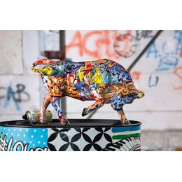 Tierfigur CASABLANCA BY GILDE "Stier Street Art", bunt, B:52cm H:27cm T:15cm, Kunstharz, Dekofiguren, Tierfigur