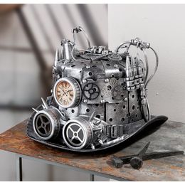 Dekoobjekt CASABLANCA BY GILDE "Hut Steampunk, silberfarben", silber (silberfarben), B:26cm H:21cm T:31cm, Kunststoff, Dekofiguren, Dekoobjekt