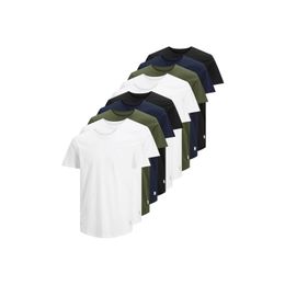 Jack & Jones T-Shirt JACK & JONES "T-Shirt JJENOA 10er Pack", Herren, Gr. XXL, bunt (wei&szlig;, gr&uuml;n, blau, schwarz), Obermaterial: 100% Baumwolle CO., Shirts T-Shirt