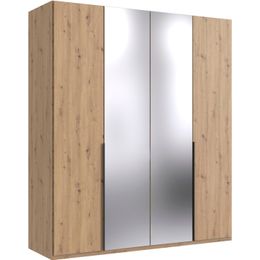 Kleiderschrank wimex "Mugano,in 5 Breiten,2 H&ouml;hen,2 Tiefen, viele Farben, Made in Germany", artisan, eiche nachbildung, griffe schwarz, B:180cm H:208cm T:58cm, Holzwerkstoff, Schr&auml;nke, Kleiderschrank, mit langen Griffen aus Metall, mit oder ohne Spiegel