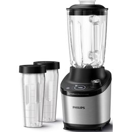 Philips Standmixer "HR3760/10 7000 Series, mit ProBlend Ultra-Technologie", silber (schwarz, silberfarben), B:16,7cm H:44,2cm T:21,6cm, Zerkleinerer, 2L-Glasbeh&auml;lter und Schnellauswahlprogrammen; Metallic/Schwarz, Standmixer