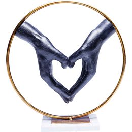 Dekoobjekt KARE DESIGN "Deko Objekt Elements Heart Hand 33cm", gold (goldfarben), B:31,5cm H:33,5cm T:10,5cm, Polyresin, Dekofiguren, Dekoobjekt