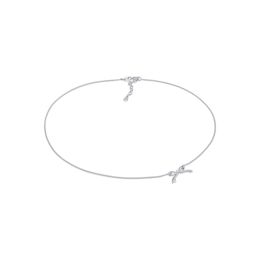 Kette mit Anh&auml;nger Elli "Halskette Schleife Choker Romantik 925 Sterling Silber" Gr. 36, silber, Halsketten, Damen, ohne Stein, Silber 925 (Sterlingsilber), Kette mit Anh&auml;nger
