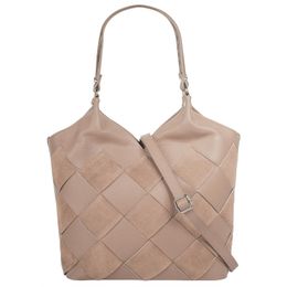 Shopper Samantha Look, Damen, Gr. B/H/T: 30cm x 23cm x 14cm onesize, rosa, Leder, Taschen Shopper, echt Leder, Made in Italy