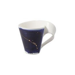 Villeroy & Boch Tasse VILLEROY & BOCH "Tasse Widder NewWave Stars 300 ml wei&szlig;-blau", bunt (wei&szlig;, blau), Porzellan, Trinkgef&auml;&szlig;e, Tasse