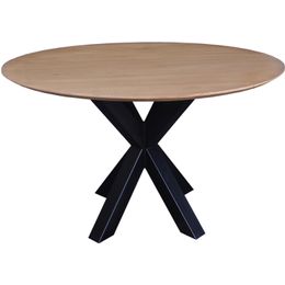 Esstischplatte Sit, beige (natur), B:120cm H:3cm T:120cm &Oslash;:120cm, Massivholz, Tischplatten, Esstischplatte, mit Schweizer Kante