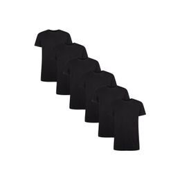T-Shirt Bamboo basics "T-Shirt RUBEN 6er Pack", Herren, Gr. S, schwarz, Obermaterial: 68% Viskose CV. 28% Baumwolle CO. 4% Elasthan EL., Shirts T-Shirt