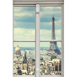 Leinwandbild queence "Paris", beige (farbe bild(er): natur), B:40cm H:60cm, Canvas, Holzrahmen, Bilder, Leinwandbild, Premium-Leinwandstoff