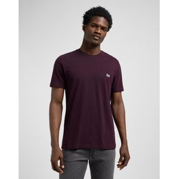 T-Shirt Lee "PATCH LOGO TEE", Herren, Gr. XL, deep wine, Single Jersey, Obermaterial: 100% Baumwolle, normal, Rundhals, Shirts T-Shirt