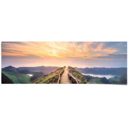 Poster Reinders "Morgenr&ouml;te Sonnenaufgang - Ausblick - Landschaft - Berge", bunt (farbe bild(er): mehrfarbig), B:158cm H:53cm, Papier, Bilder, Poster