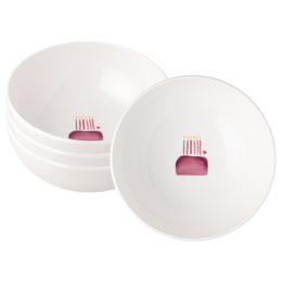 Villeroy & Boch Schale VILLEROY & BOCH "M&uuml;slischalen Happy Birthday With Love &oslash; 16,9 cm 4er Set bunt", bunt, Sch&uuml;sseln, Schale