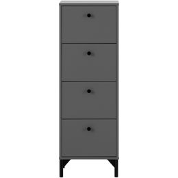 Kommode Schildmeyer "Smash, Breite 40 cm", grau (anthrazit), B:40,1cm H:116,7cm T:40cm, FSC-zertifizierter Holzwerkstoff, Sideboards, Kommode, 4 Schubladen mit Teilauszug und Metallbeschl&auml;gen