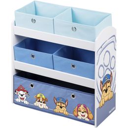 Kinderregal Roba "PAW Patrol, wei&szlig;", Kinder, Gr. B/H/T: 64cm x 60cm x 30cm, offene F&auml;cher, wei&szlig;, Regale Kinderregal, inklusive 5 Stoffboxen in 2 Gr&ouml;&szlig;en