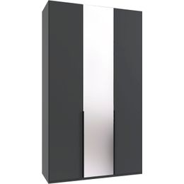 Kleiderschrank wimex "Mugano,in 5 Breiten,2 H&ouml;hen,2 Tiefen, viele Farben, Made in Germany", schwarz (grafit, griffe schwarz), B:135cm H:236cm T:58cm, Holzwerkstoff, Schr&auml;nke, Kleiderschrank, mit langen Griffen aus Metall, mit oder ohne Spiegel