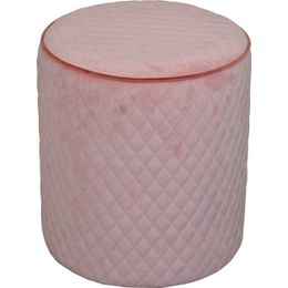 Hocker Home Affaire, rosa, B:46cm H:47cm T:46cm, Samtbezug 100% Polyester, Hocker, Hocker