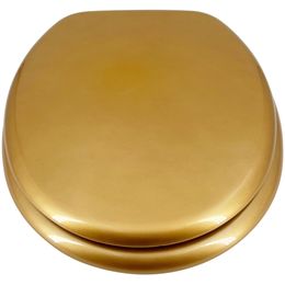 WC-Sitz ADOB, gold (goldfarben), B:37,5cm L:44,5cm, WC-Sitze, WC-Sitz, &auml;u&szlig;erst stabil, Messing verchromte Scharniere
