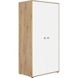 Kleiderschrank GALIPETTE "Arthur", braun (eiche artisan, wei&szlig;), B:93cm H:184cm T:56cm, Holzwerkstoff, Schr&auml;nke, Kleiderschrank, mit 2 Einlegeb&ouml;den und Kleiderstange