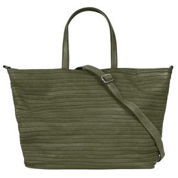Shopper Samantha Look, Damen, Gr. B/H/T: 37cm x 30cm x 14cm onesize, gr&uuml;n (dunkelgr&uuml;n), Leder, leicht gl&auml;nzend, unifarben, Taschen Shopper, echt Leder, Made in Italy