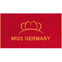 Strandtuch MISS GERMANY "MISS GERMANY", rot, B:100cm L:180cm, Samt, Obermaterial: 100% Baumwolle, Handt&uuml;cher, Strandtuch, Velours, mit gro&szlig;em Logo-Motiv